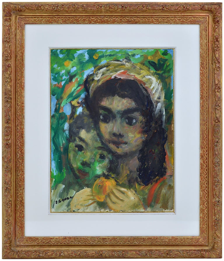 Edouard Goerg - Two Young Spanish Girls, Oil on paper For Sale at 1stDibs