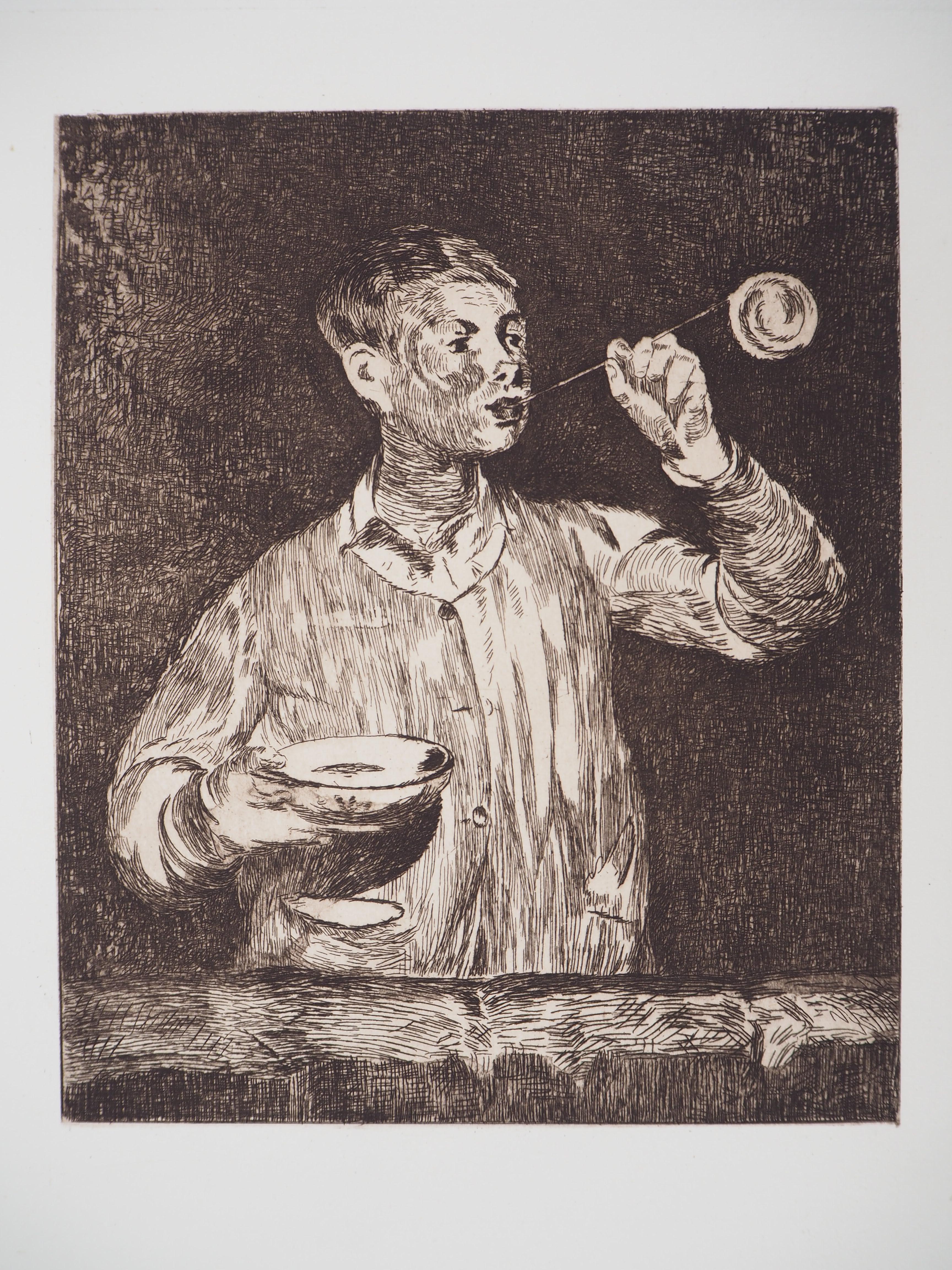 Édouard Manet - Boy Playing with Soap Bubble - Original Etching, ref ...