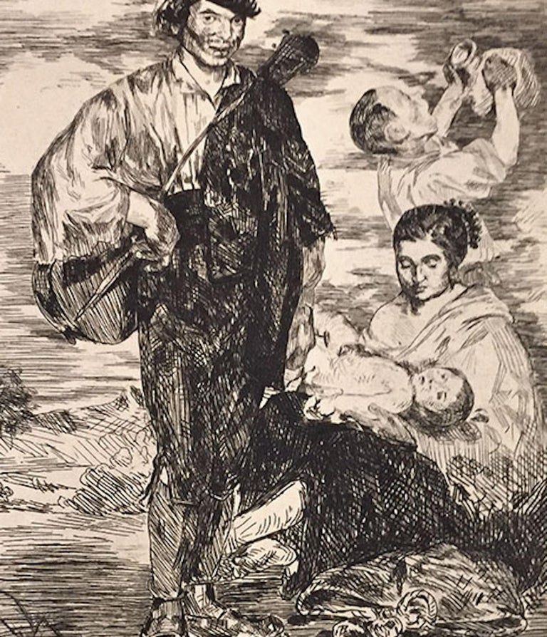 Édouard Manet - Les Gitanos - Original Etching by E. Manet at 1stDibs