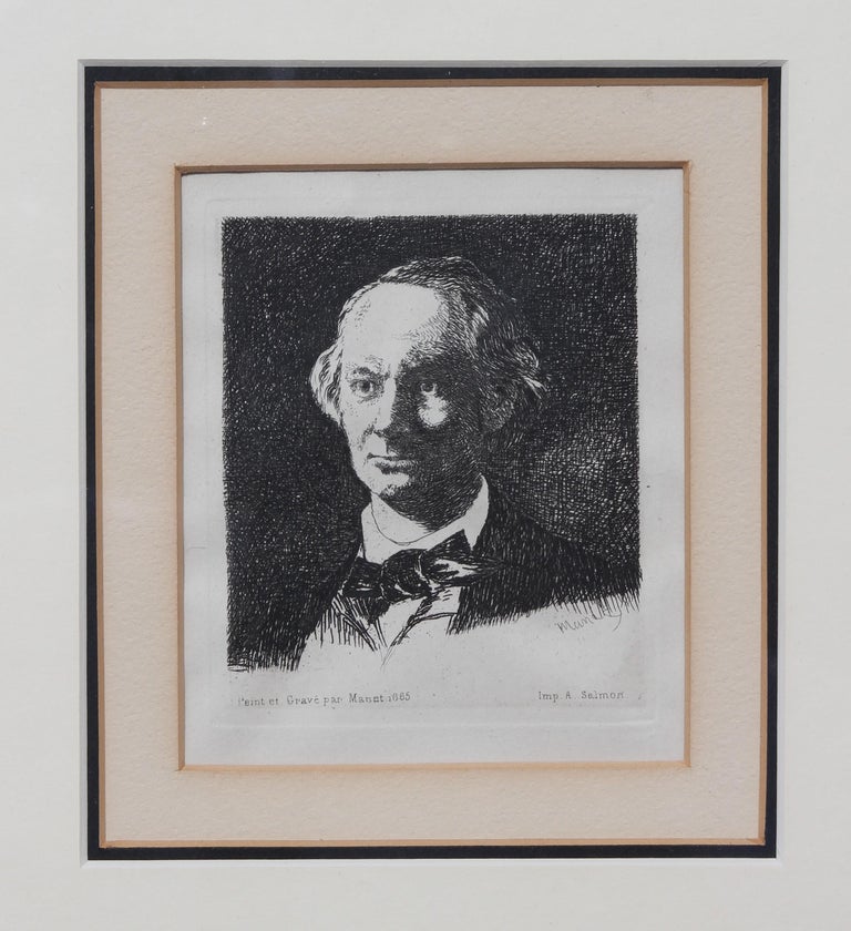 Édouard Manet - Pair of Portrait Etchings of Charles Baudelaire For ...