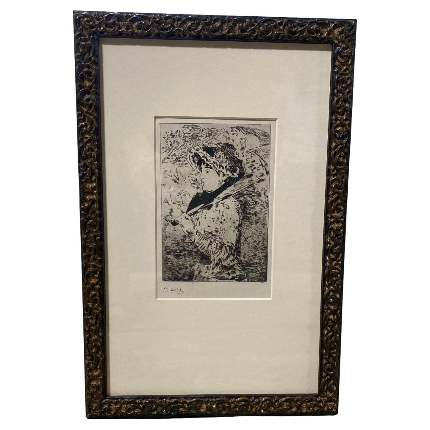 Signed Figural Abstract Aquatint Colored Etching For Sale at 1stDibs