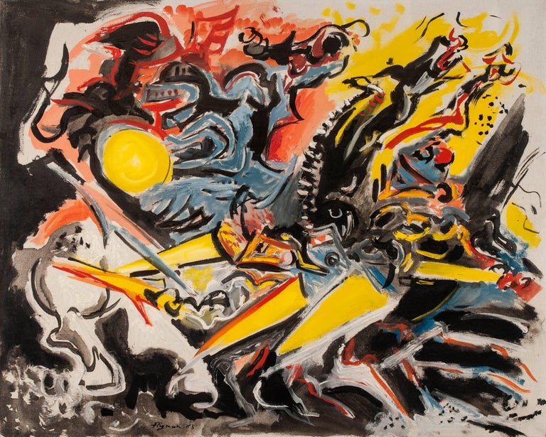 Edouard Pignon - Edouard Pignon "Red Battle" 1963, Oil on Canvas ...