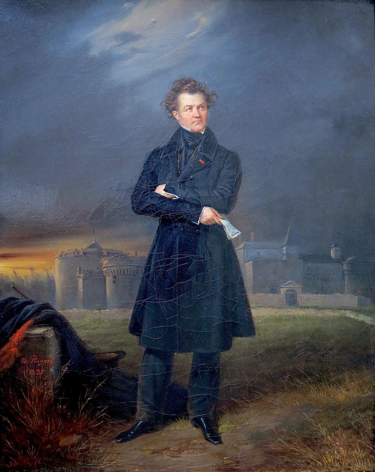 Edouard Pingret - Presumed portrait of Athanase Peltier in front of the ...