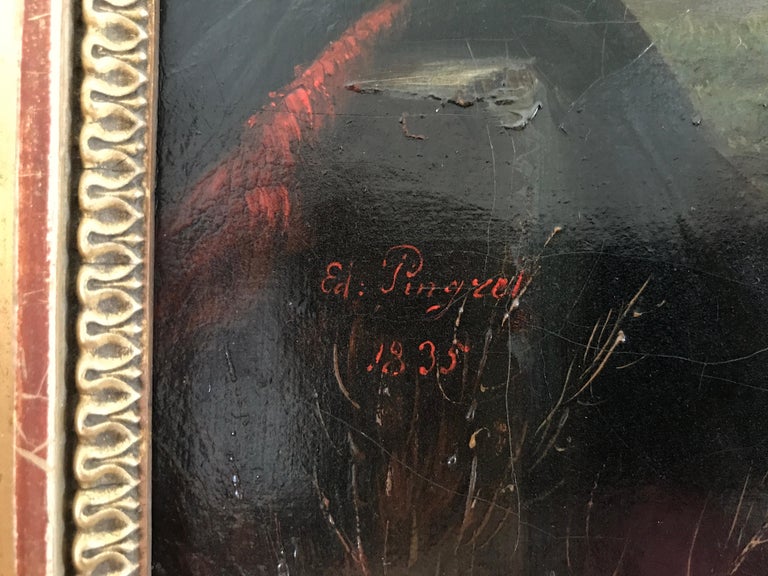 Edouard Pingret - Presumed portrait of Athanase Peltier in front of the ...