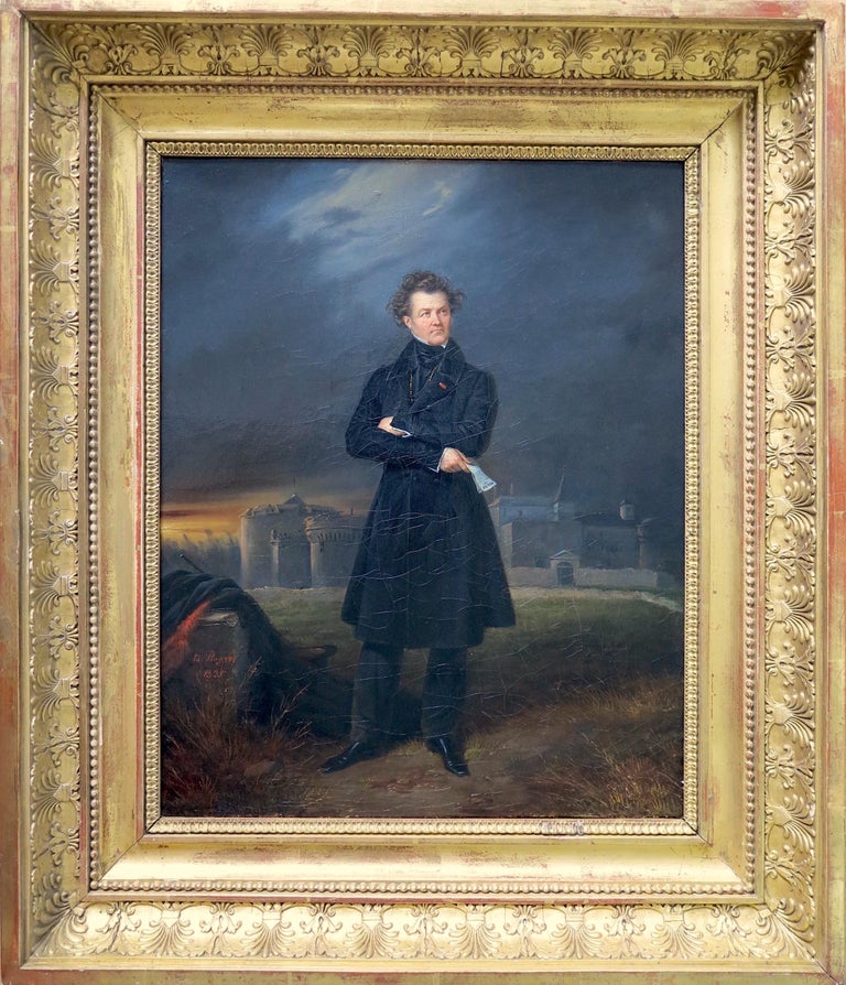 Edouard Pingret - Presumed portrait of Athanase Peltier in front of the ...