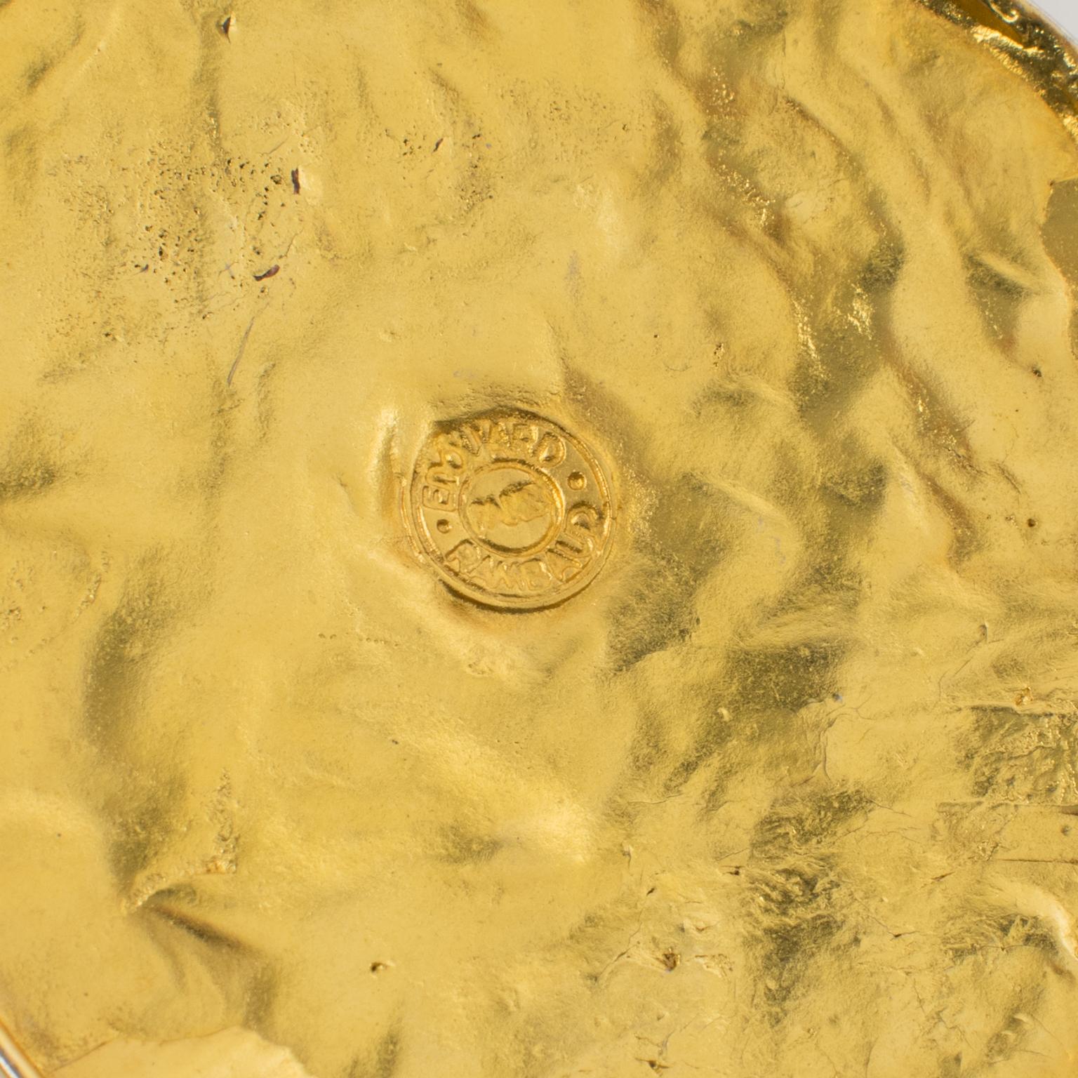 Edouard Rambaud Paris Extra-Long Gilded Necklace with Textured ...