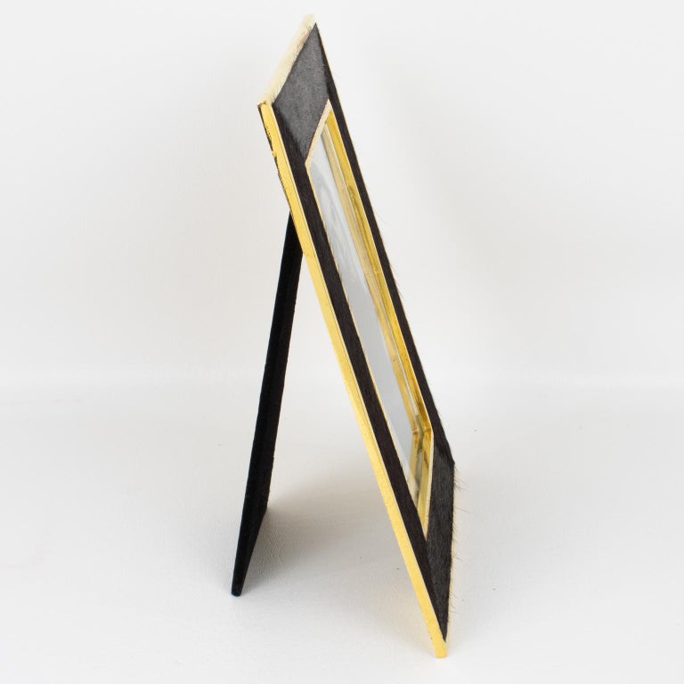 Edouard Rambaud Paris Gilt Metal and Poney Fur Picture Frame, 1990s For ...