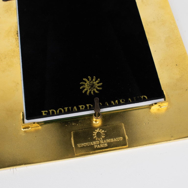 Edouard Rambaud Paris Gilt Metal and Poney Fur Picture Frame, 1990s For ...