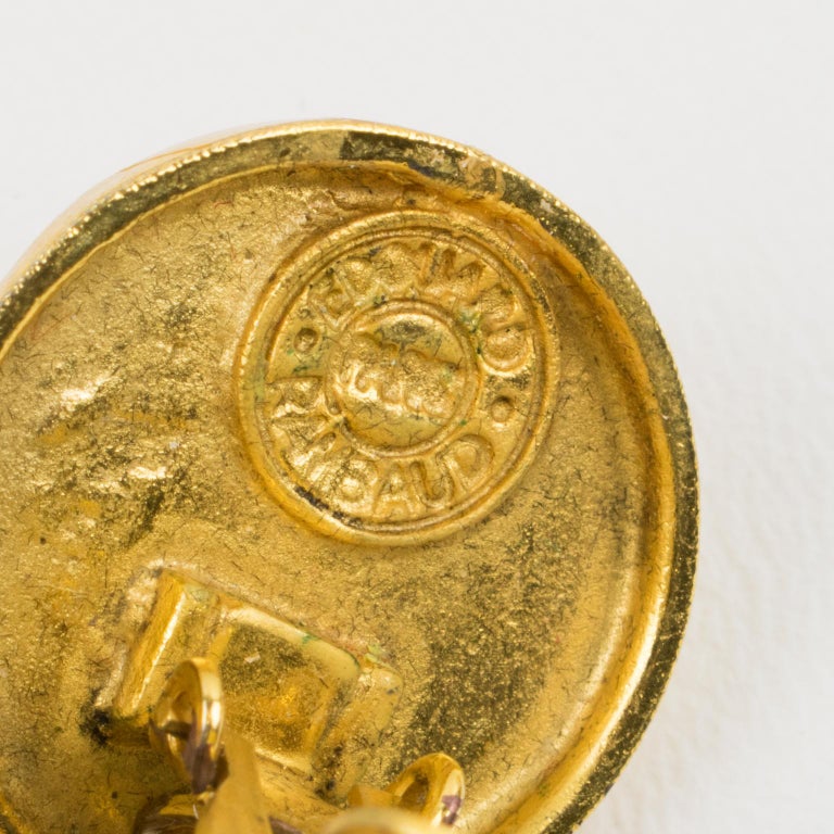 Edouard Rambaud Paris Massive Jeweled Dangle Clip Earrings at 1stDibs