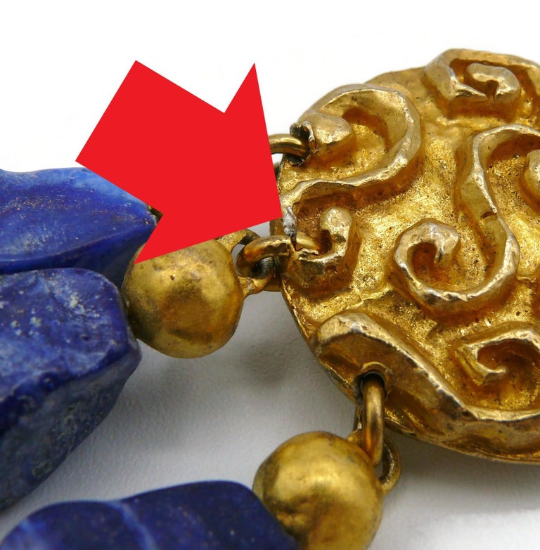 EDOUARD RAMBAUD Vintage Faux Lapis Lazuli Dangling Earrings For Sale at ...