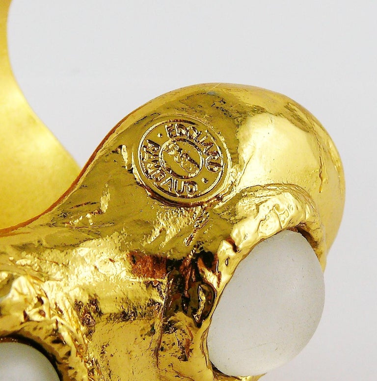 Edouard Rambaud Vintage Massive Textured Cabochons Brutalist Cuff ...
