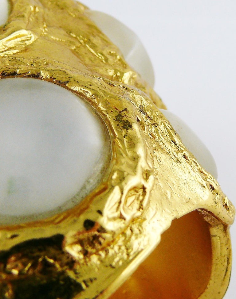 Edouard Rambaud Vintage Massive Textured Cabochons Brutalist Cuff ...