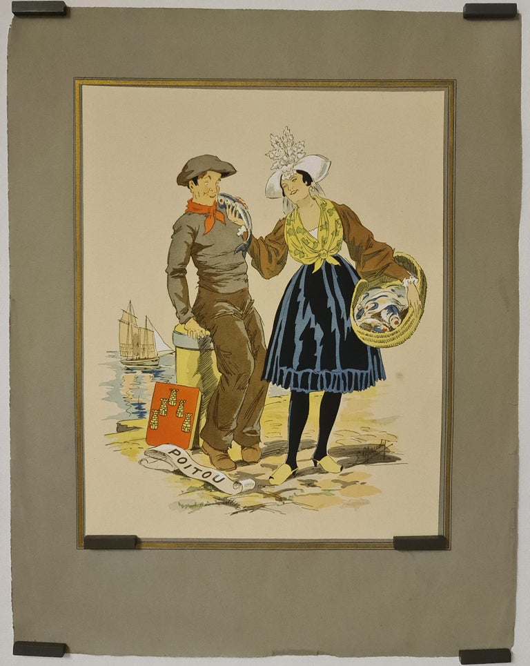 Edouard Renaudin (Naudy) - Nice stencil by Naudy for the Poitou region ...