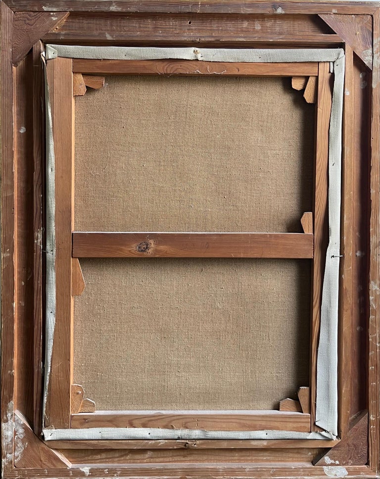 Edouard Thiébaut - Romantic Post Impressionist Oil - Family get-together in the park in 1929 For ...