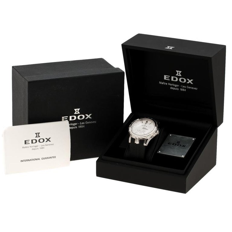 Edox White Stainless Steel Grand Ocean 80077 Men's Wristwatch 45 mm For ...
