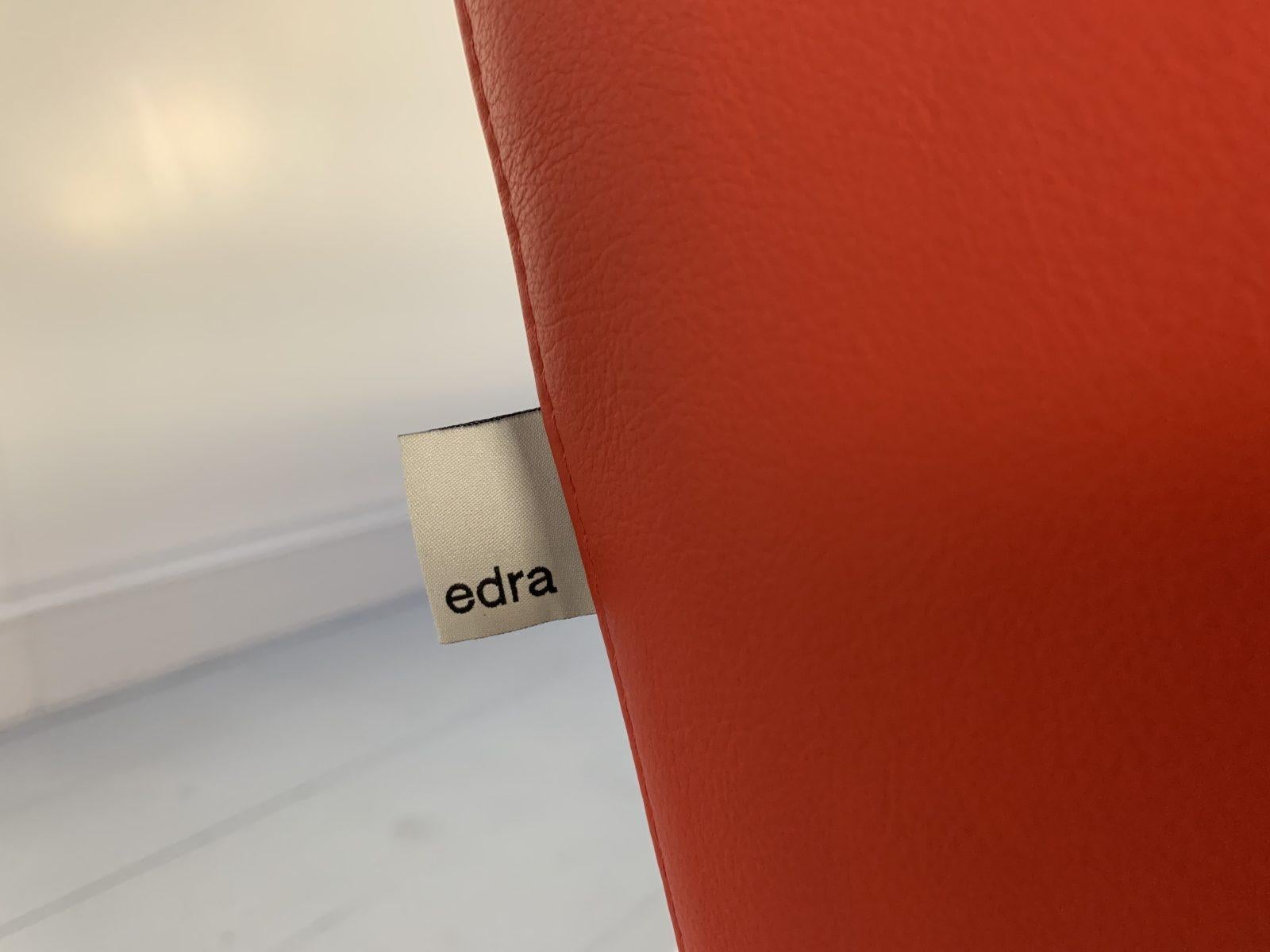 Edra “Damier” Multifunction Sofa Chaise, in Red Leather For Sale at 1stDibs