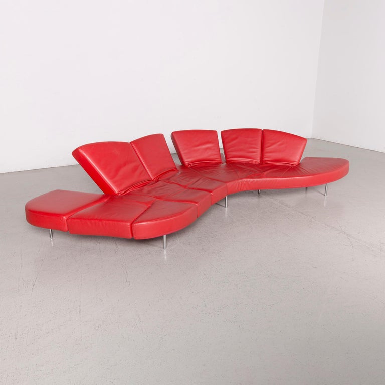 Edra Flap Designer Leather Sofa Red Corner Sofa Real Leather Couch ...