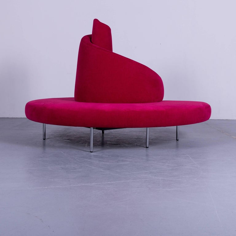 Edra Tatlin Designer Sofa Red Fabric Cloth Four-Seat For Sale at 1stDibs