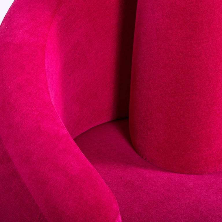 Edra Tatlin Designer Sofa Red Fabric Cloth Four-Seat For Sale at 1stDibs