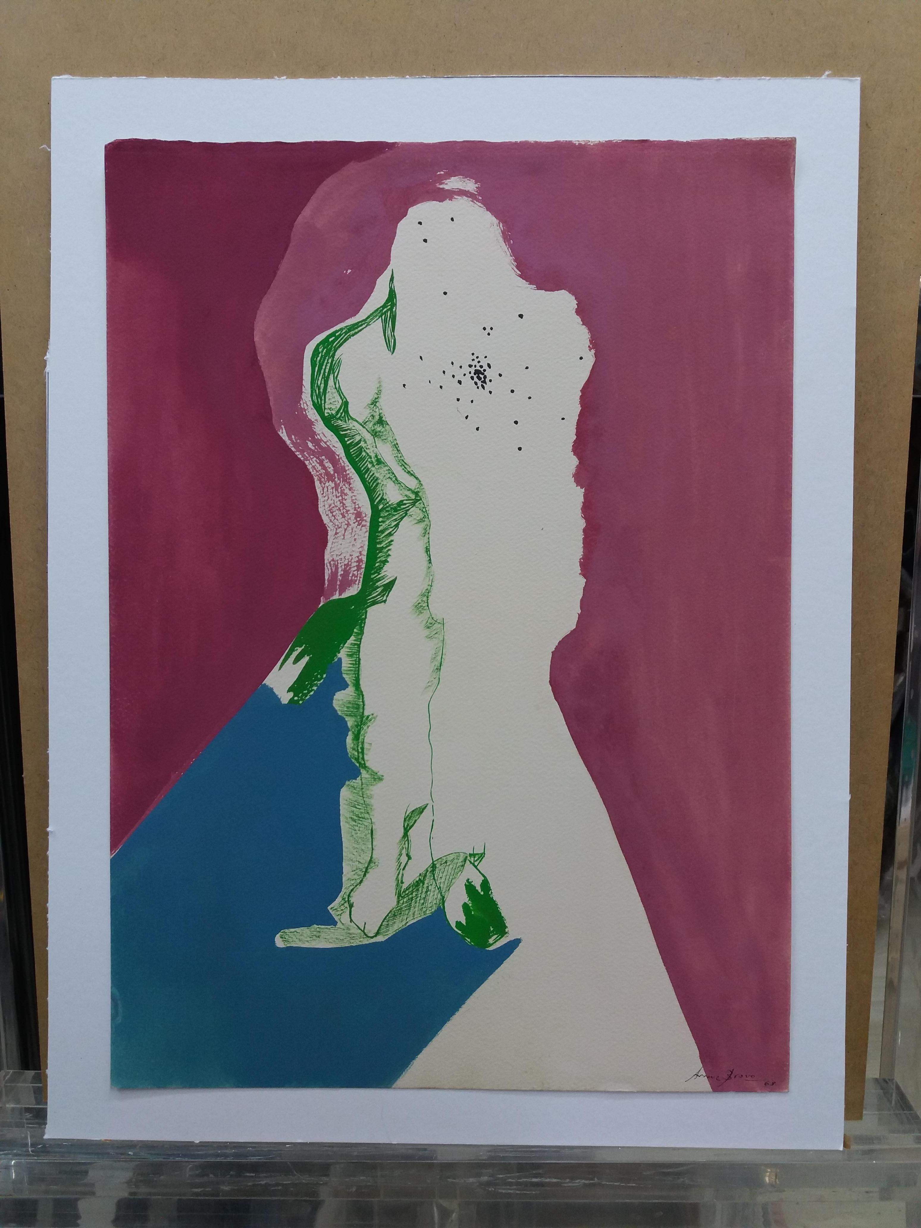 Eduardo Arranz-Bravo - FEMALE FIGURE.. Original acrylic painting For ...