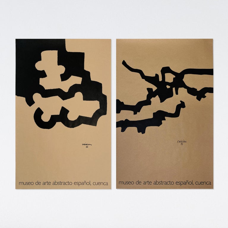 Pair of 2 Lithographic Posters by Eduardo Chillida Set, 1994 and 2004 ...