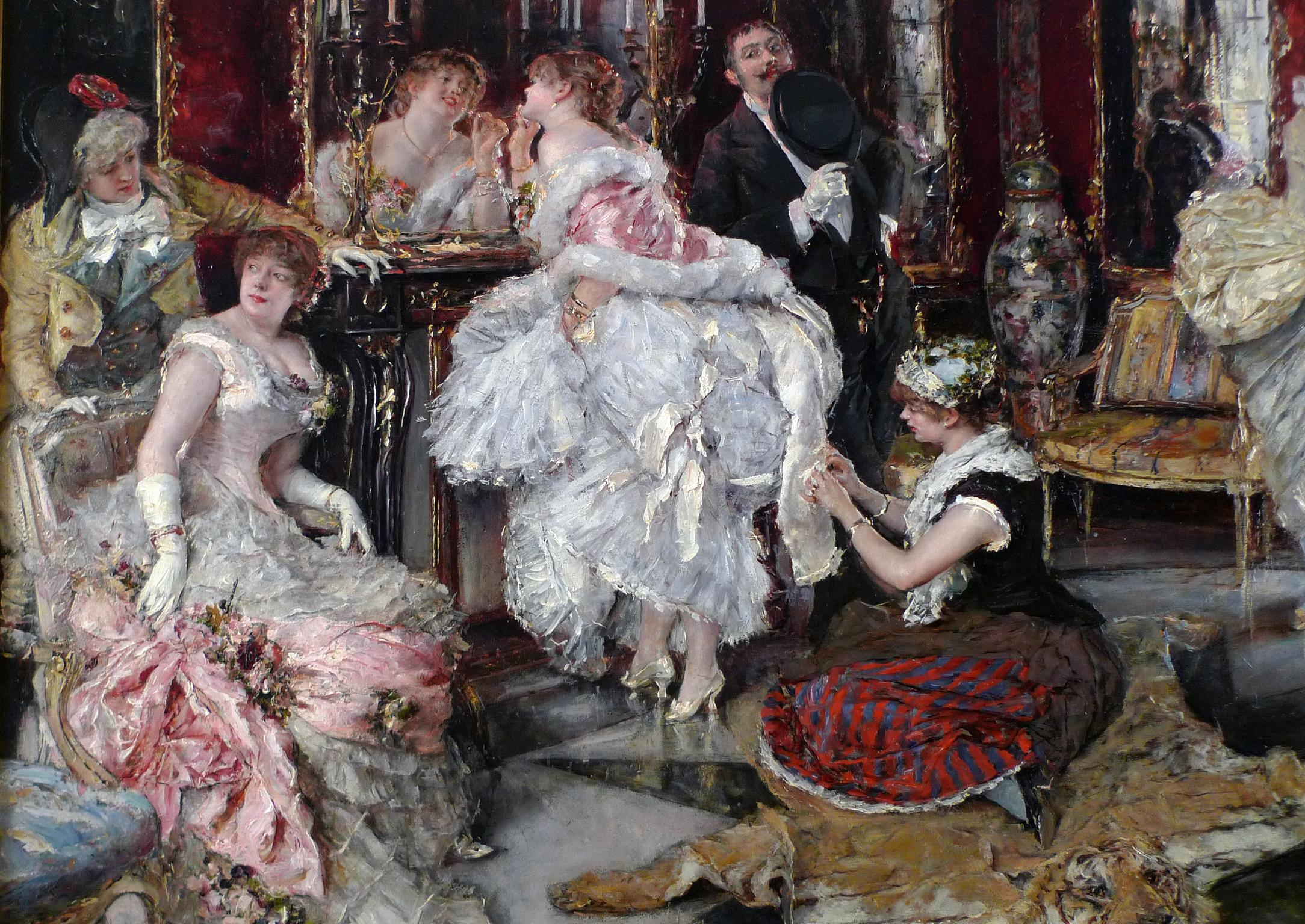 Eduardo Leon Garrido - "Before The Ball", 19th Century Oil on Wood ...