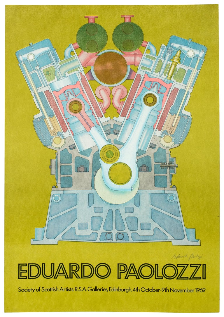 Eduardo Paolozzi - Vintage SIGNED 1969 Eduardo Paolozzi Poster avocado ...