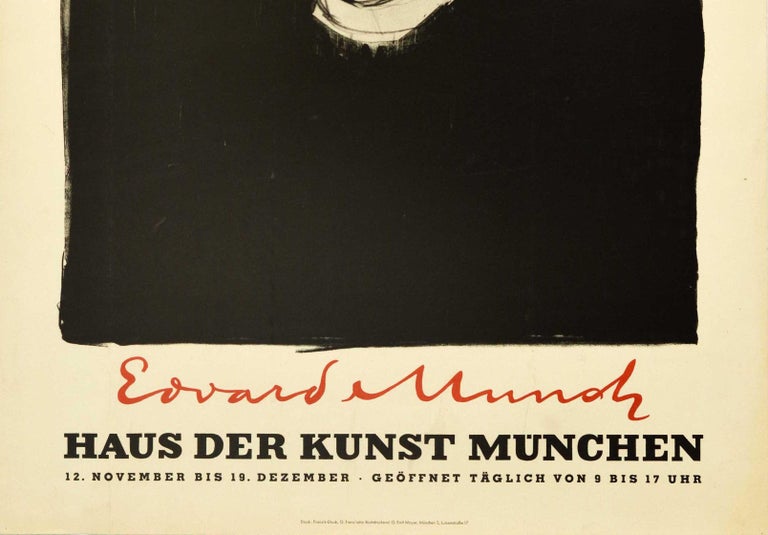 Edvard Munch - Original Vintage Art Exhibition Poster Edvard Munch Self ...