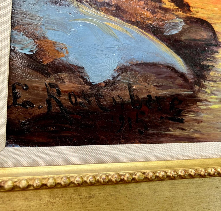 Edvard Rosenberg - Sunset over the Lake in Winter For Sale at 1stDibs