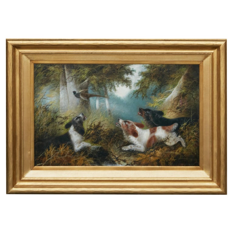Edward Armfield 19th Century Oil Painting Depicting Dogs Flushing a ...