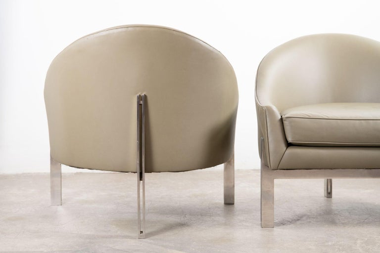 Edward Axel Roffman Green Leather Club Chairs for Atlas Steel, 1960s ...