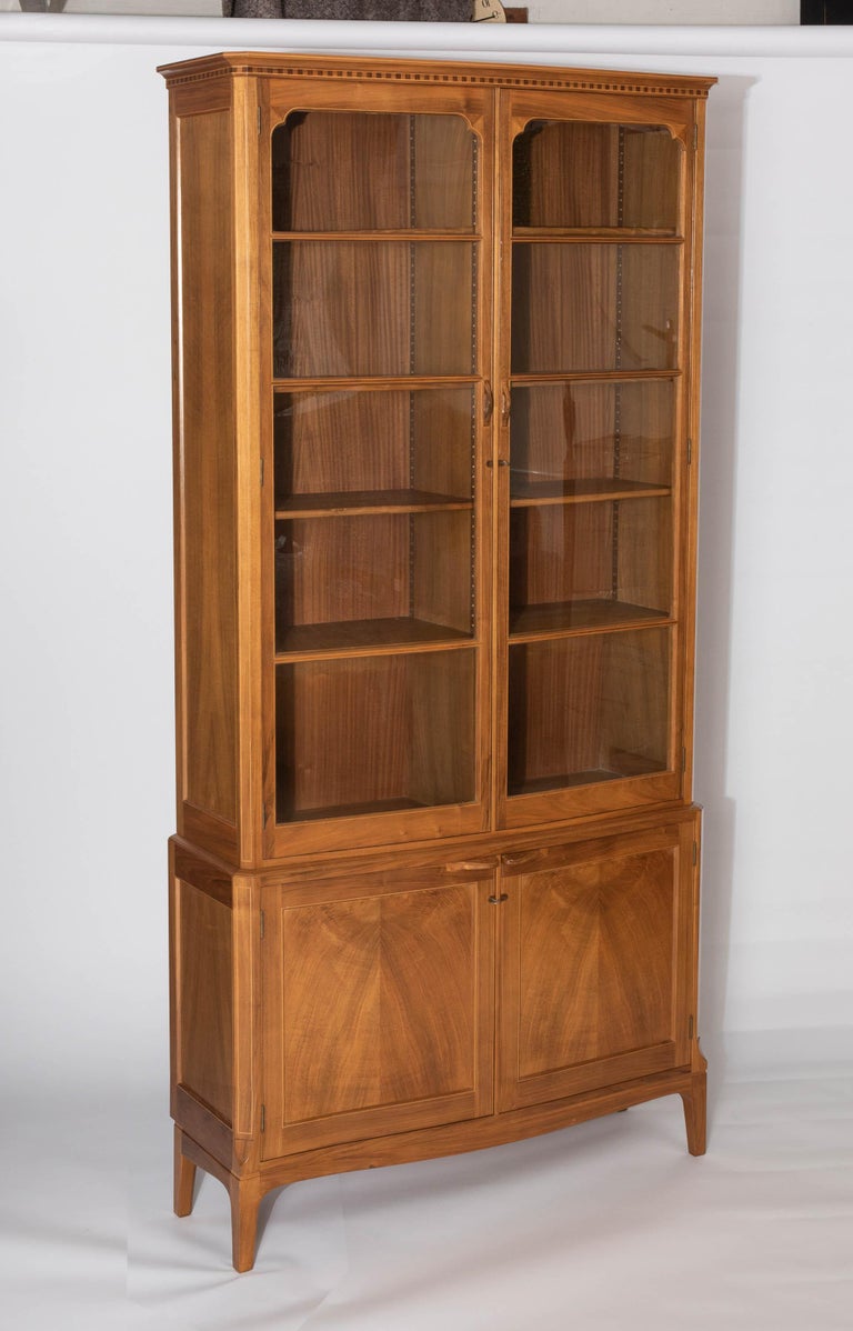 Edward Barnsley Walnut Bookcase with Glazed Doors, England, circa 1969 ...