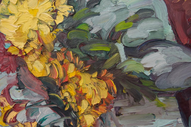 Edward Beale - CHRYSANTHEMUMS IN A GREEN VASE EDWARD BEALE British ...