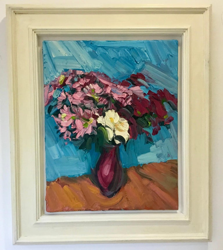 Edward Beale - CRIMSON CHRYSANTHEMUMS PALE BLUE .EDWARD BEALE ...