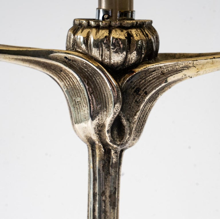 Edward Colonna's Lamp in Silvered Bronze at 1stDibs