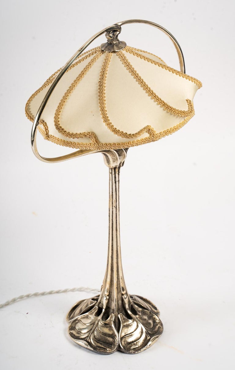 Edward Colonna's Lamp in Silvered Bronze at 1stDibs