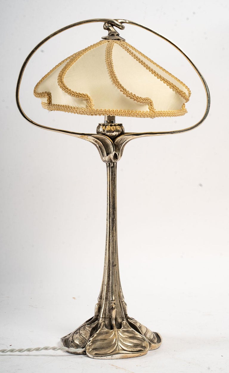 Edward Colonna's Lamp in Silvered Bronze at 1stDibs