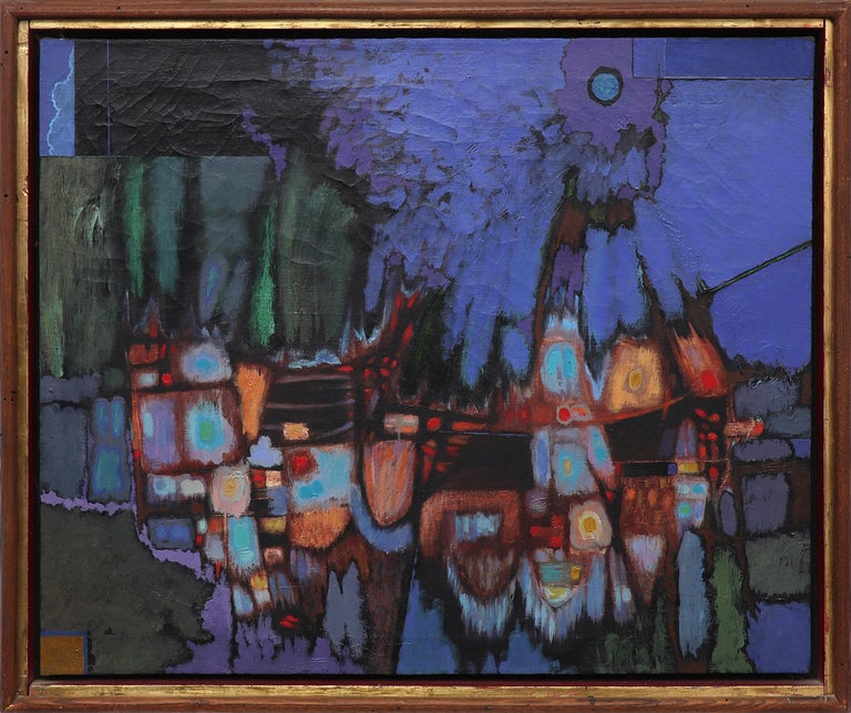 Edward (Eduardo) Arcenio Chavez - Florentine Night, 1950s Abstract Oil ...