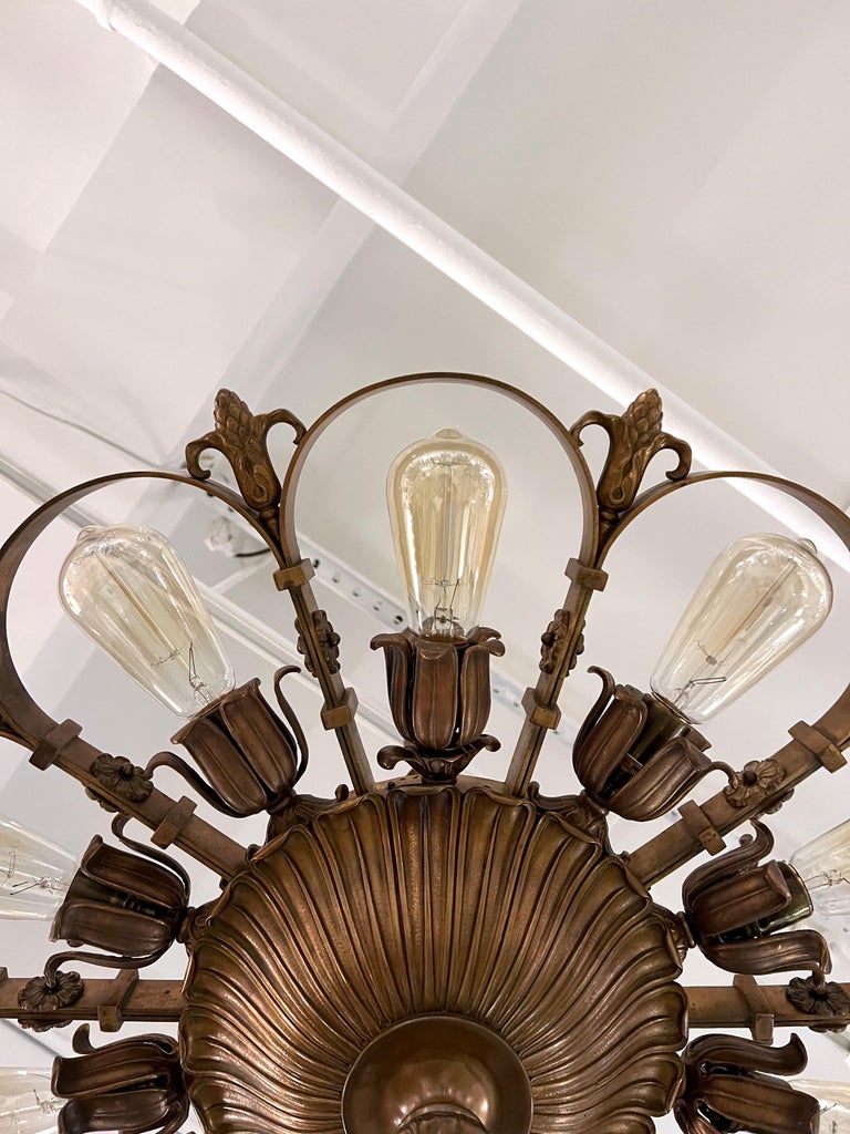 Edward F. Caldwell Bronze Chandelier For Sale at 1stDibs