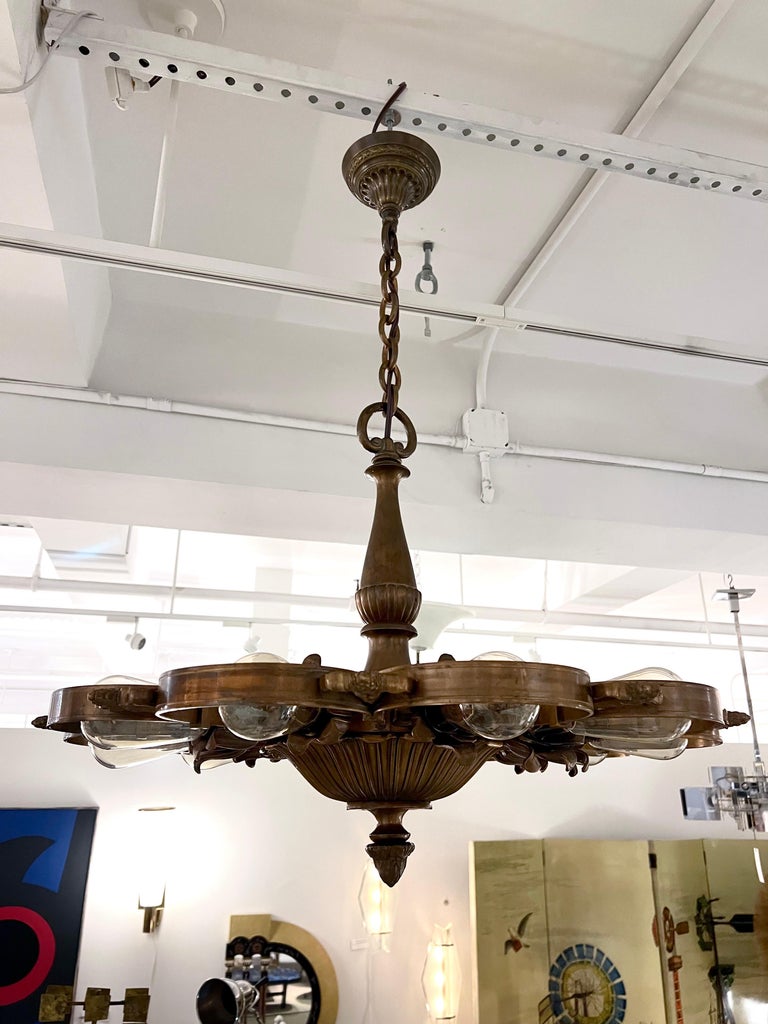 Edward F. Caldwell Bronze Chandelier For Sale at 1stDibs