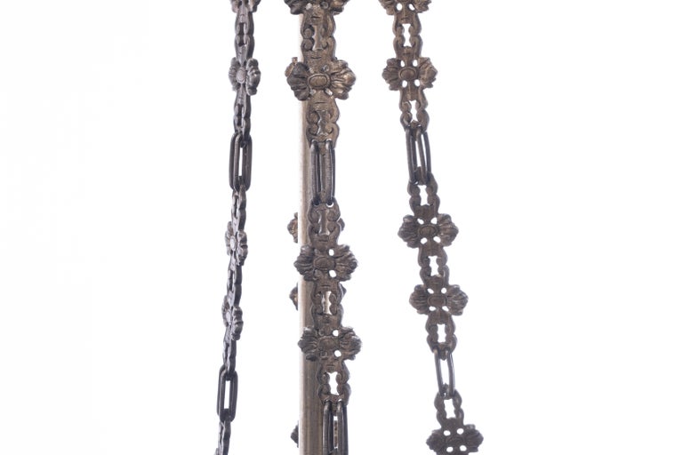 Edward F. Caldwell Hanging Silver Repoussé Work Chandelier, circa 1900 ...