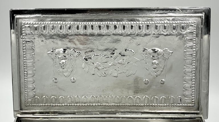 Edward F. Caldwell Neoclassical Style Silvered Bronze Box, Angels ...