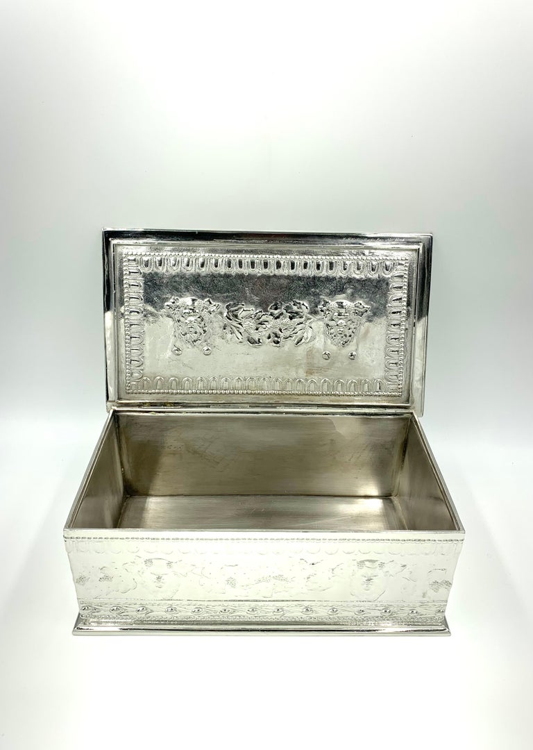 Edward F. Caldwell Neoclassical Style Silvered Bronze Box, Angels ...