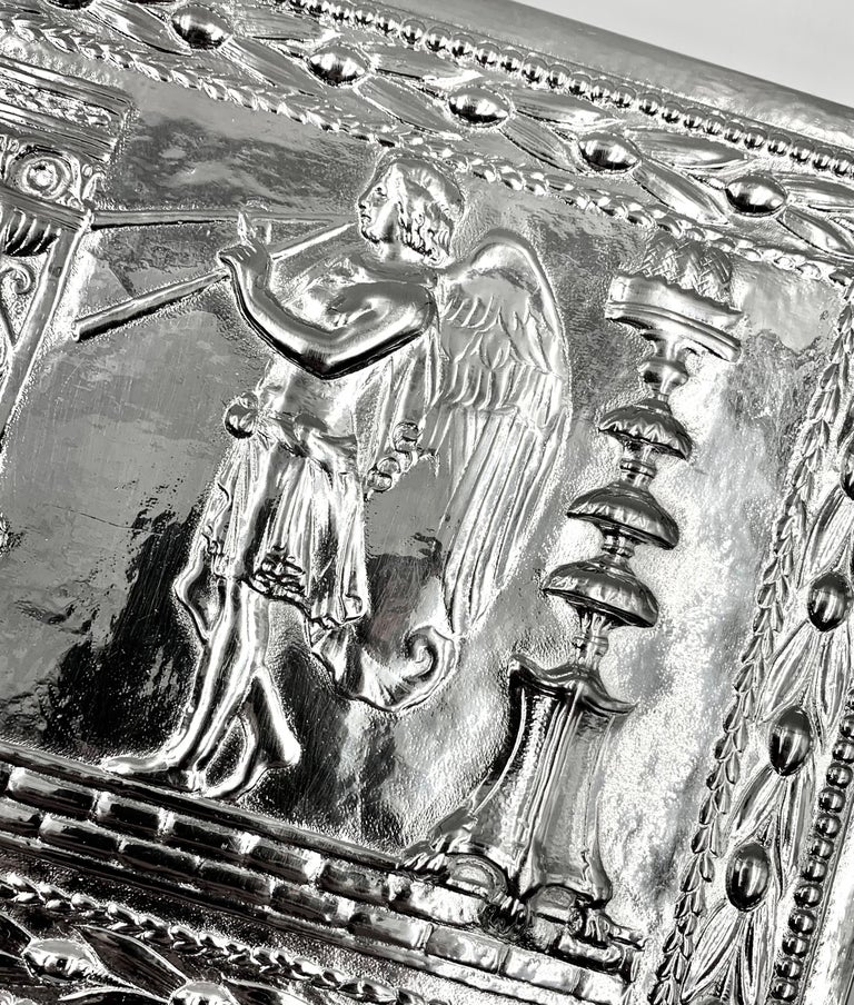 Edward F. Caldwell Neoclassical Style Silvered Bronze Box, Angels ...