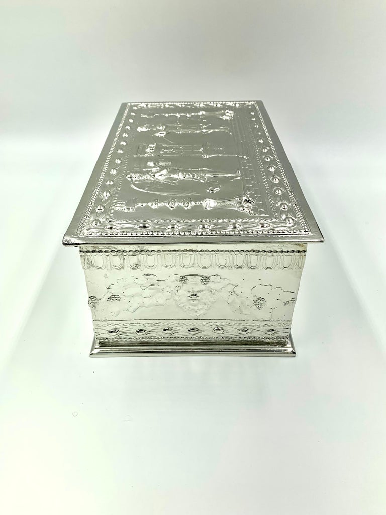 Edward F. Caldwell Neoclassical Style Silvered Bronze Box, Angels ...