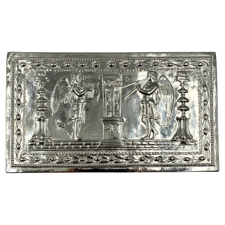 Edward F. Caldwell Neoclassical Style Silvered Bronze Box, Angels ...
