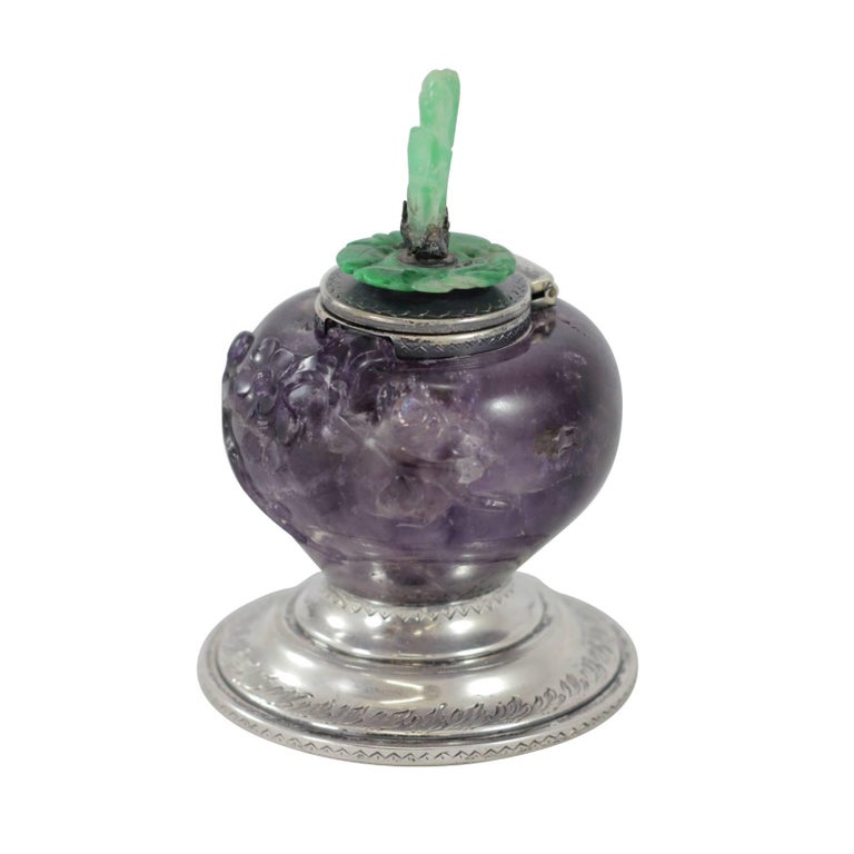 Edward Farmer Amethyst, Jade and Sterling Inkwell For Sale at 1stDibs ...