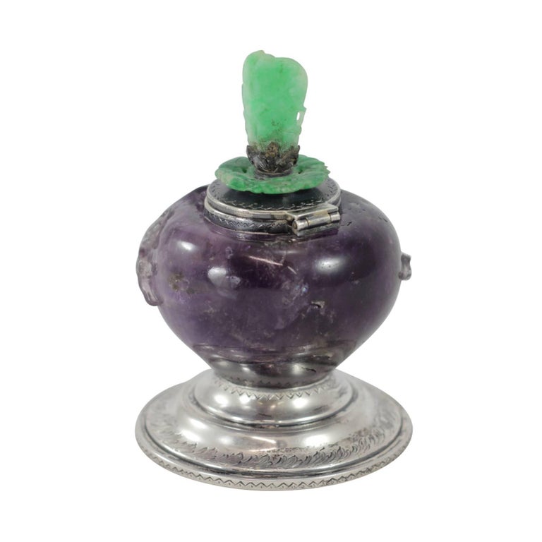 Edward Farmer Amethyst, Jade and Sterling Inkwell For Sale at 1stDibs ...