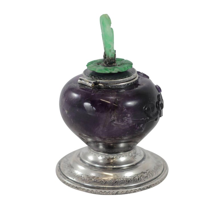 Edward Farmer Amethyst, Jade and Sterling Inkwell For Sale at 1stDibs ...