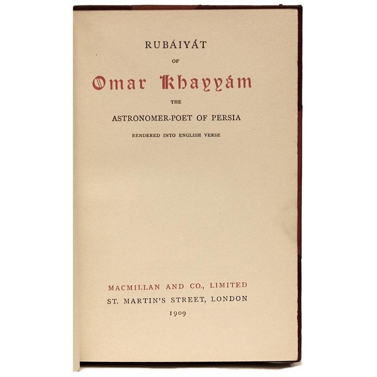 Edward FITZGERALD, The Rubaiyat of Omar Khayyam, Golden Treasury Series ...